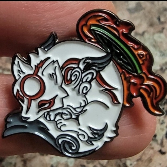 Jewelry | 2 For 13 Okami Amaterasu White Wolf Capcom Gamer Enamel Pin ...